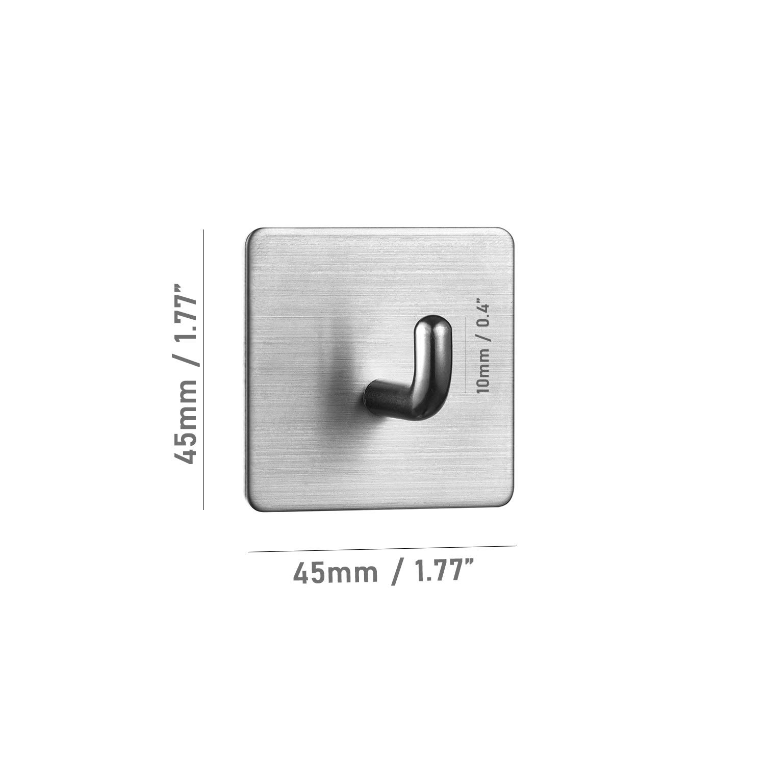 Self Adhesive Hooks - Heavy Duty Wall Hanger, 304 Stainless Steel, Waterproof Sticky Robe & Towel Hook for Hanging Coat, Bag, Hat, Stocking, Bathroom Bedroom Kitchen Heavy Duty Hooks (S1-5pack)