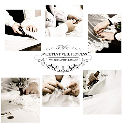 Unsutuo 1 Tier Bride Wedding Veil Ivory Fingertip Bridal Tulle Veil with Comb and Cut Edge (Ivory)