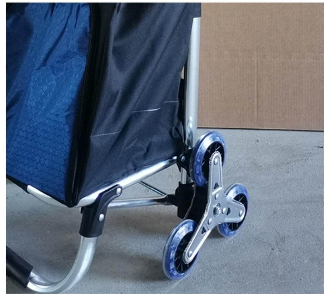 XDMINGY Folding Shopping Cart, Shopping Cart Folding Shopping Trolley 30KG Load Weight,Waterproof Foldable Grocery Push Pull Lightweight Grocery Utility Carts(Color:B), 92*32cm