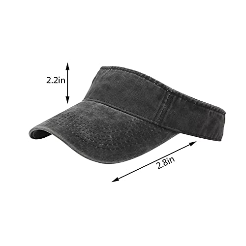 Unisex Sun Visor Quick Dry Sweatband Sports Hat for Climping Hiking Jogging Golf Fishing Workout Exercise Equipment 2 Pack(Black,White