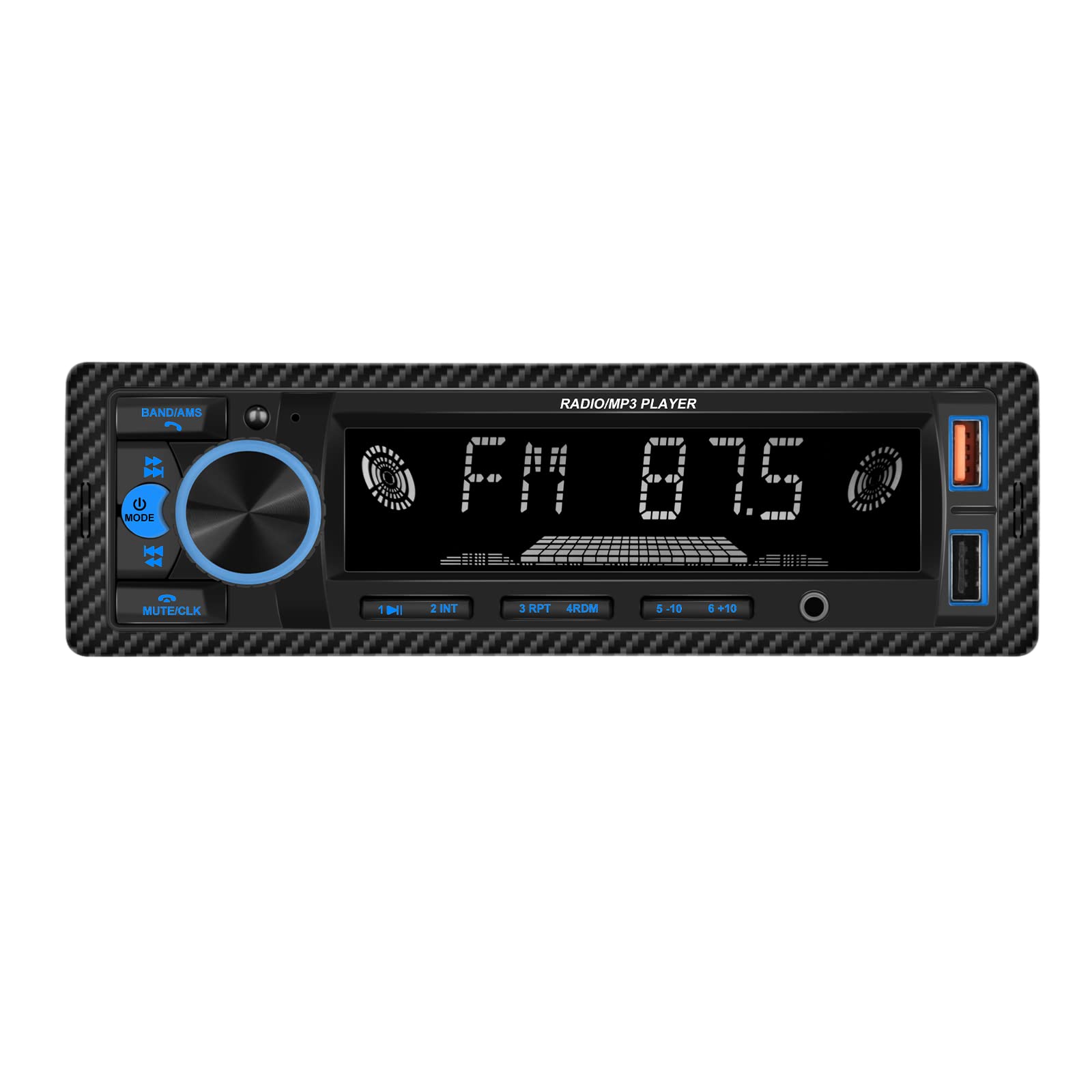 UNITOPSCI Single Din Bluetooth Multimedia Car Stereo Radio Bluetooth Hands-Free Calling Audio Receiver FM Radio Car MP3 Player AUX in/Dual USB Port Digital Media, Fast Charging with Remote Control