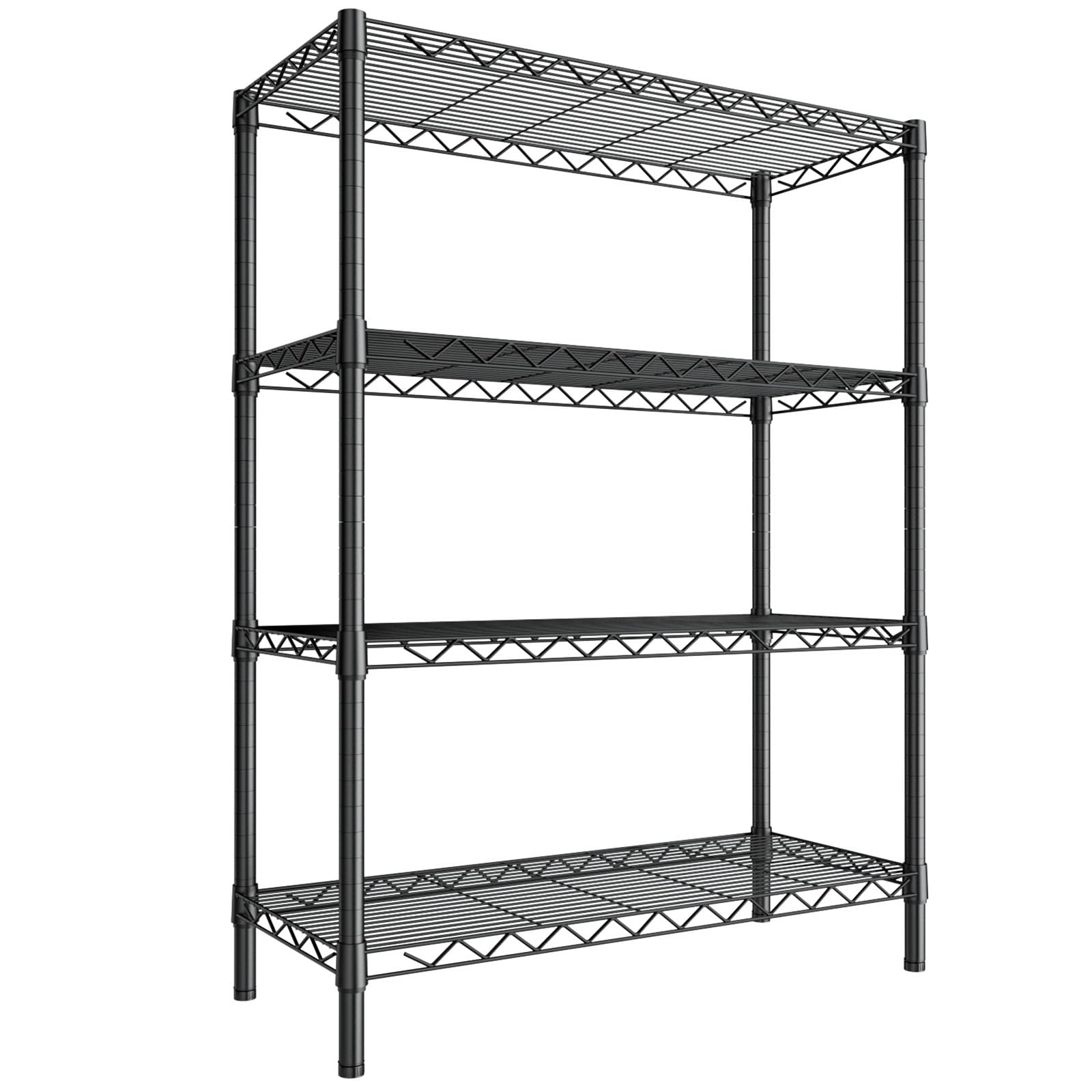 SINGAYE 4 Shelves Adjustable Shelf Heavy Duty Shelf 1400LBS Wire Storage Shelving Metal Organizer Wire Rack,Black (48W x 18D x 59H)