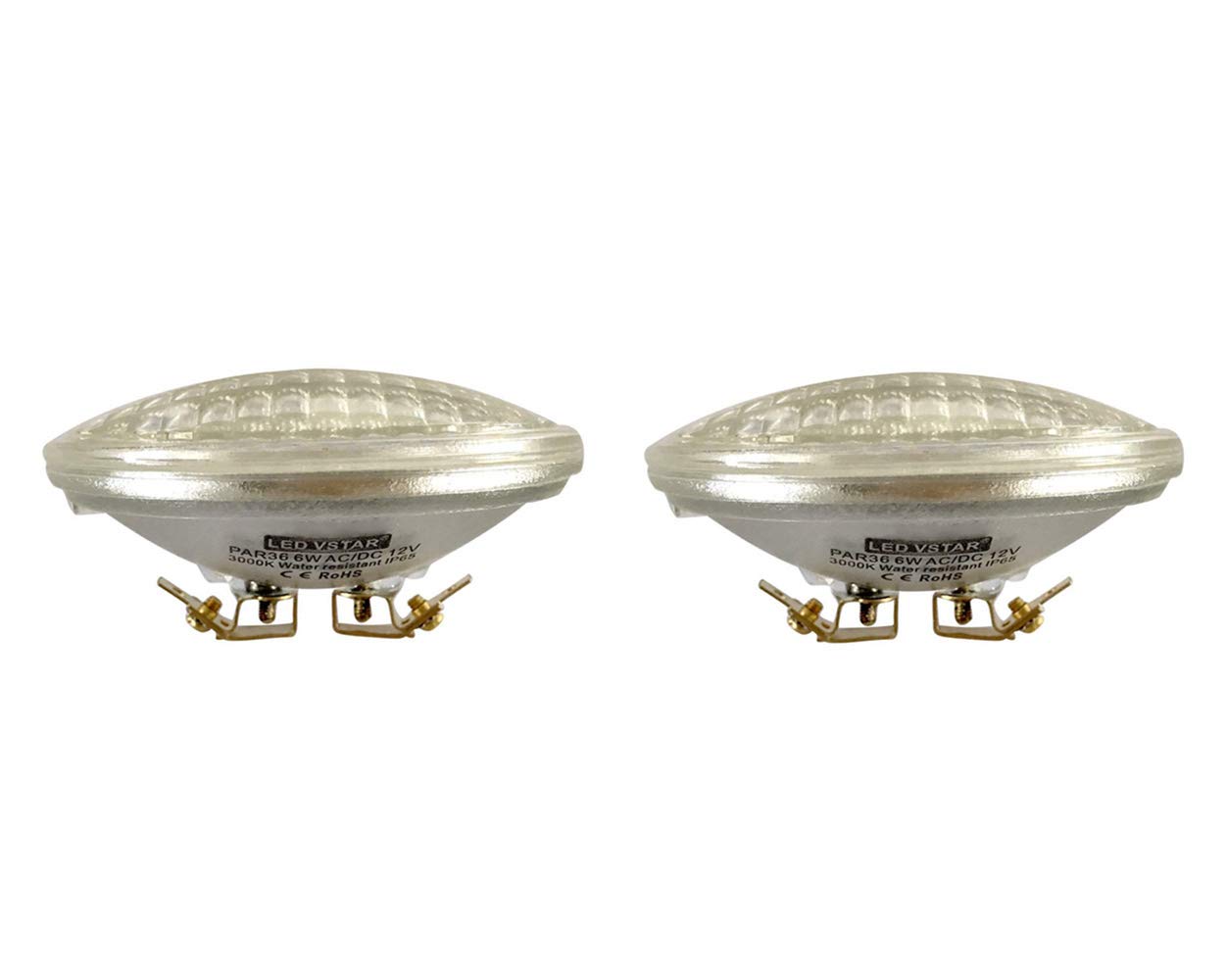 VSTAR LED PAR36 Bulb 6W 650-750lm(35W Halogen Equivalent),3000K Warm White,Water Resistant,Non-dimmable,2 Pack