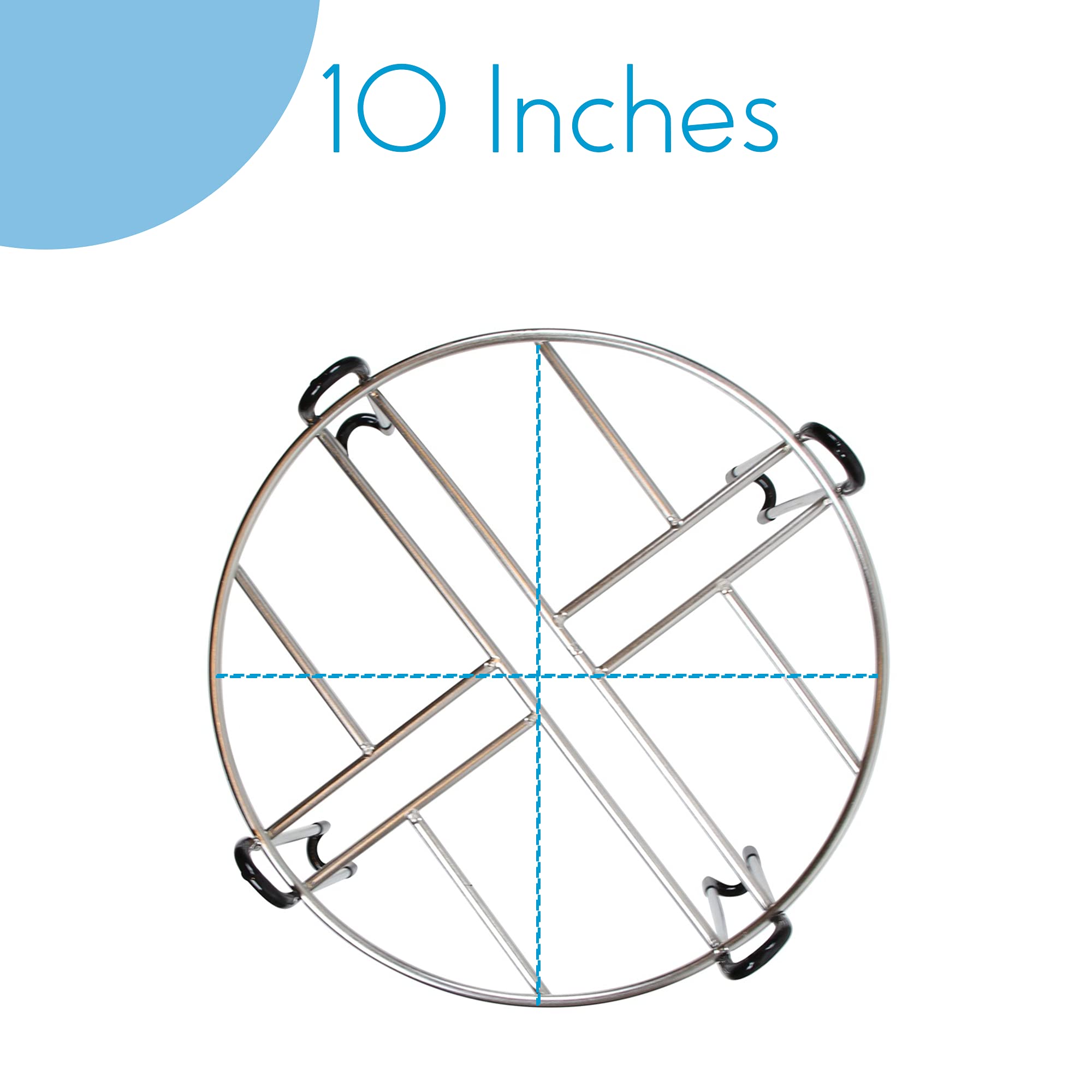 Stainless Steel Stand with Rubberized Feet and Sides, 10” Top Diameter and Tall Enough to Get a Glass Underneath at 7.5”, Taller than Competitors, Works for All Brands of Gravity Fed Water Filters
