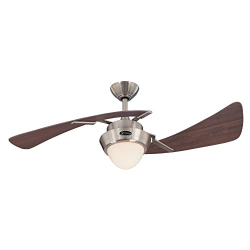 Westinghouse 7231100 Harmony Indoor Ceiling Fan with Light, 48 Inch, Brushed Nickel