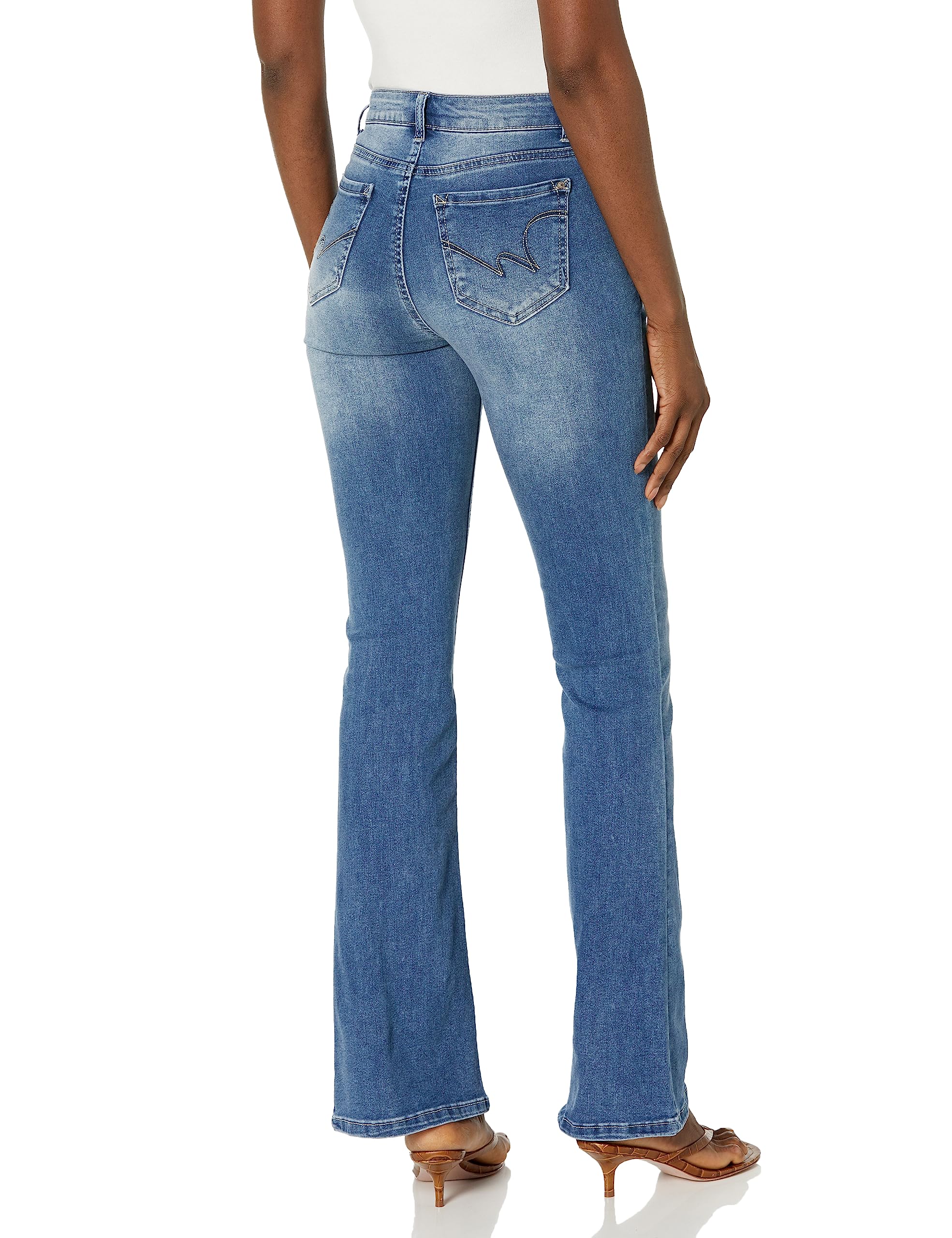 WallFlower Women's Sassy Flare High-Rise Insta Soft Juniors Jeans, Jayden, 17
