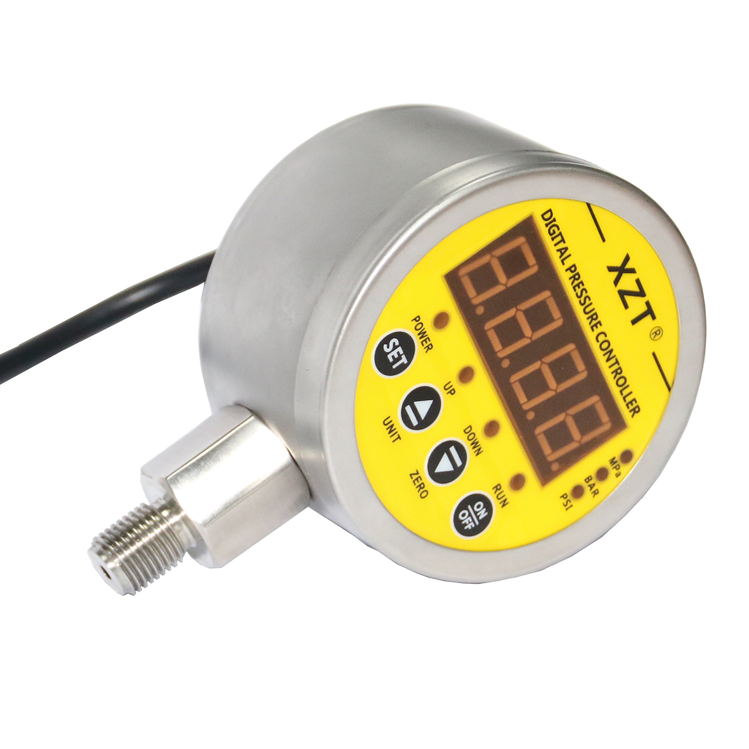 XZT 230PSI 24VDC Digital Pressure Gauge,Pressure Switch Controller,Pressure Sensor with NPT1/4 inch Connector for Water Pump Air Compressor