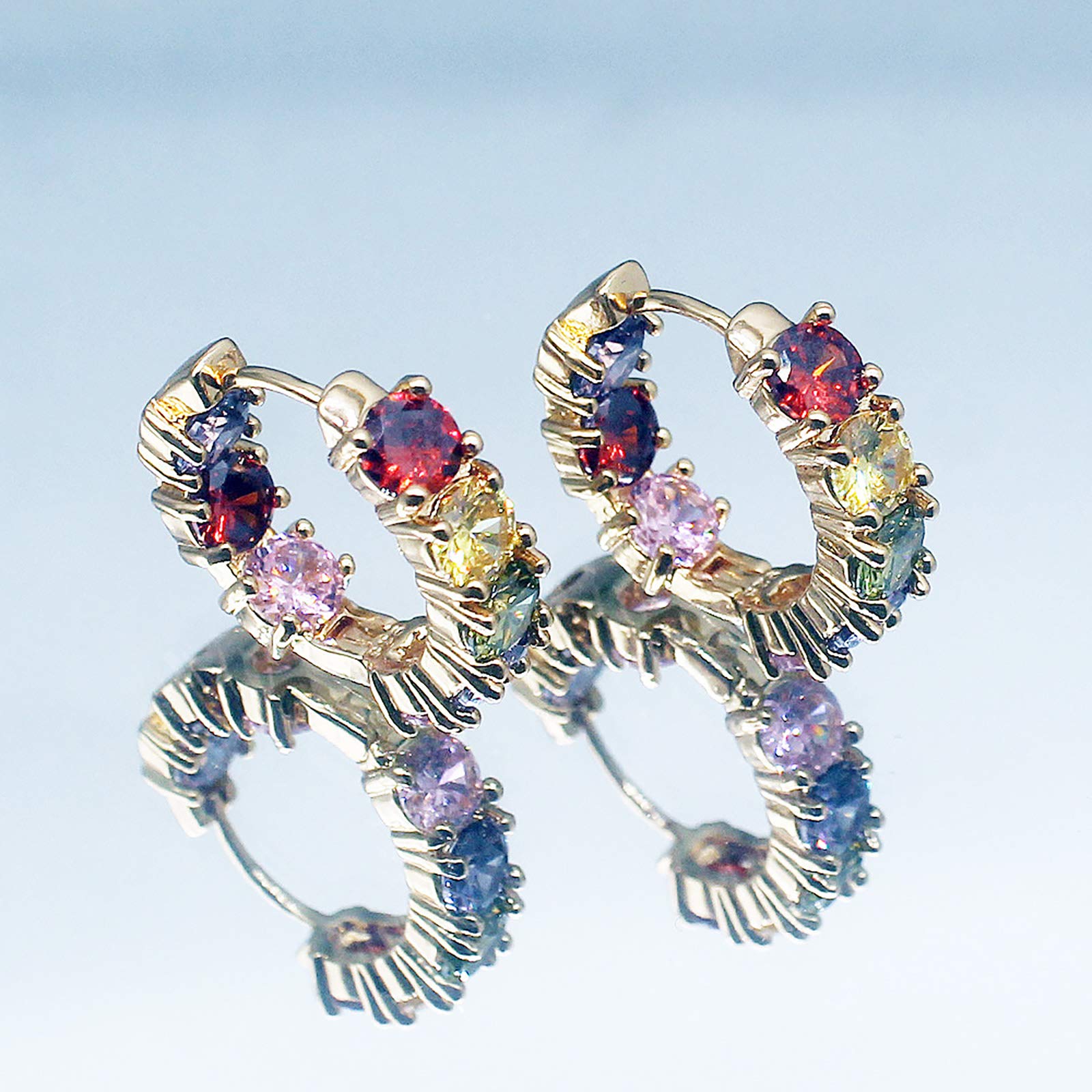Women Silver Earrings Rose Gold Earring Garnet Peridot Amethyst Morganite Ideal Gift Choice (Rose gold earrings)