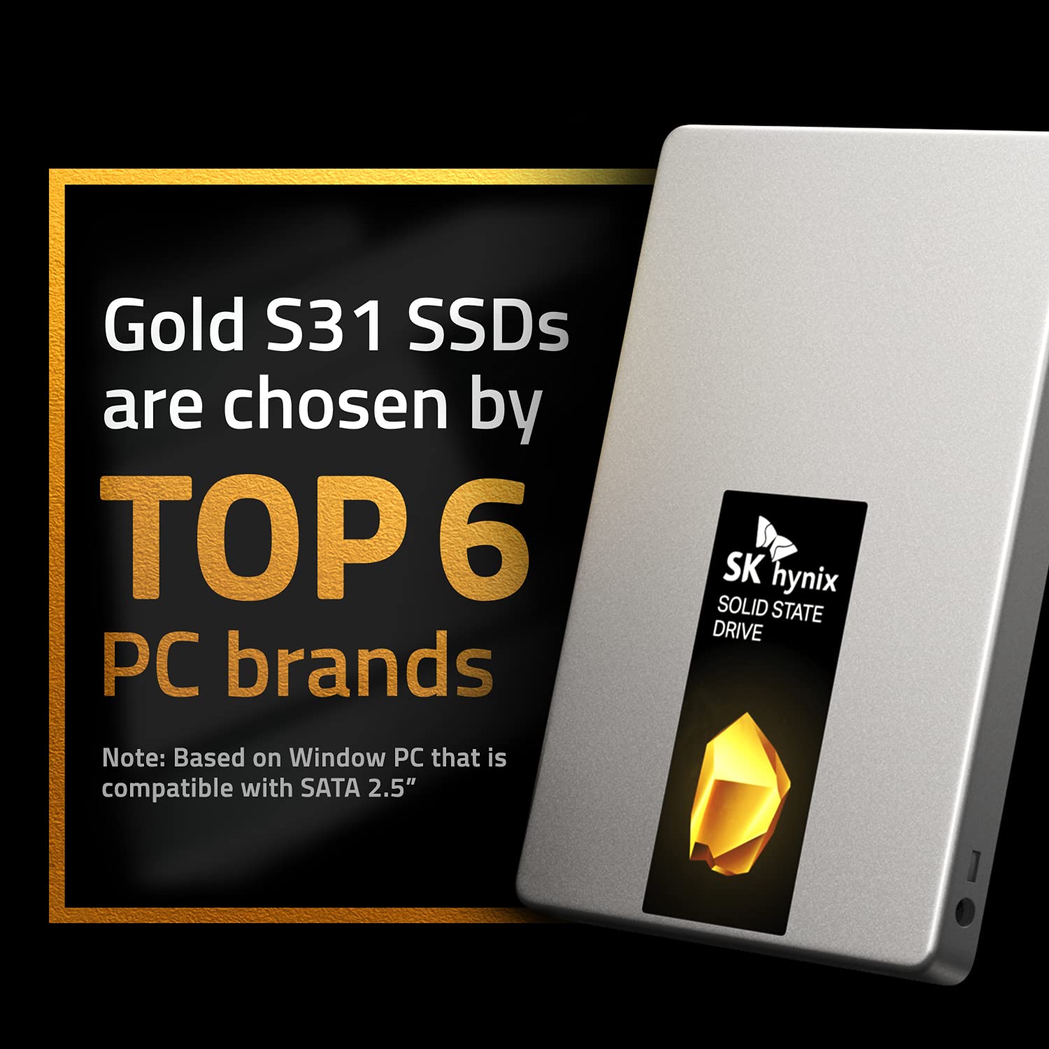 SK hynix Gold S31 500GB SATA Gen3 2.5 inch Internal SSD | SSD 500GB | Up to 560MB/S | Solid State Drive | Compact 2.5' SSD Form Factor SSD | Internal Solid State Drive | SATA SSD