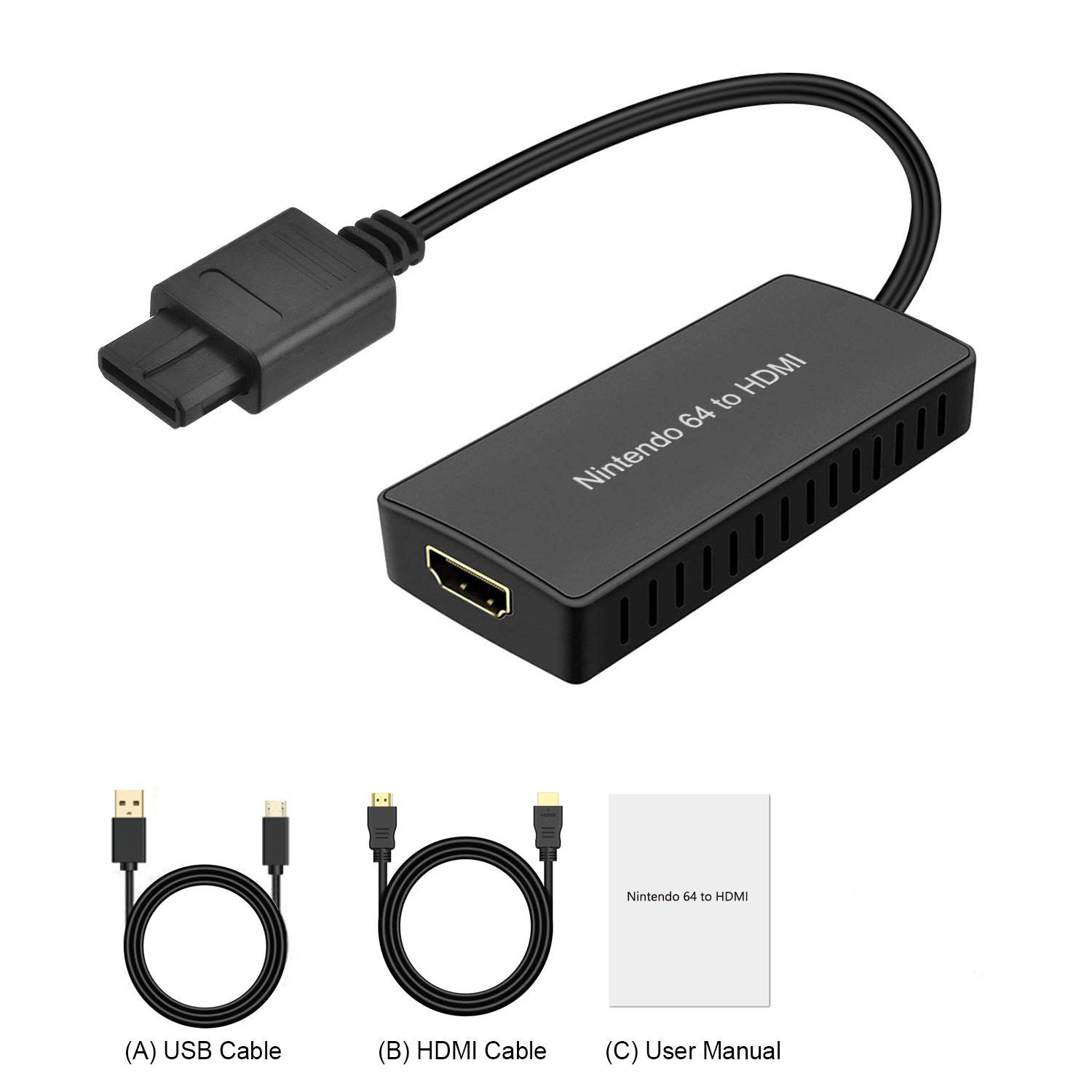 Y.D.F N64 to HDMI Converter, HD Link Cable for N64, Nintendo 64 to HDMI Compatible Nintendo 64/ Game Cube/SNES/SFC(Plug and play, no power supply required.)