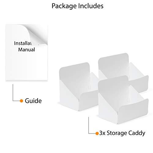 Wallniture Origami Multiuse Small Toy Storage Bin Organizer Caddy, Recycled Plastic, White, Set of 3, Assembly Required