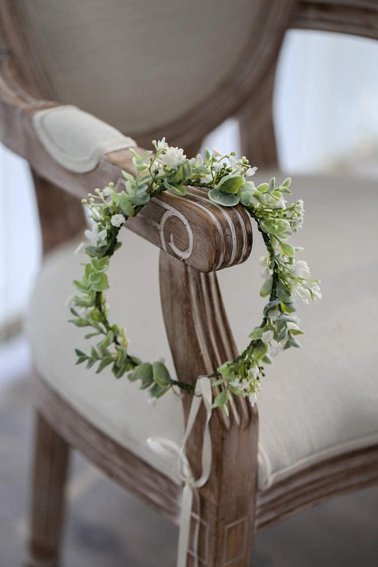 Uongeod HJYHYN Flower Crown Boho Flower Wreath Artificial Floral Crown Bridal Headpiece Greenery Crown for Wedding Ceremony Party Festival