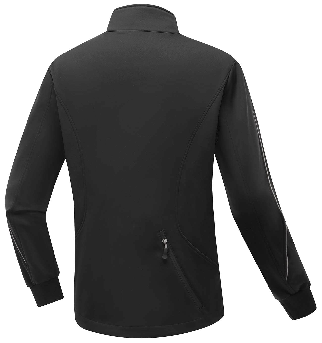 Wantdo Men's Winter Cycling Thermal Jacket Warm Soft Shell Windproof Running Jacket Waterproof Fleece Windbreaker Reflective