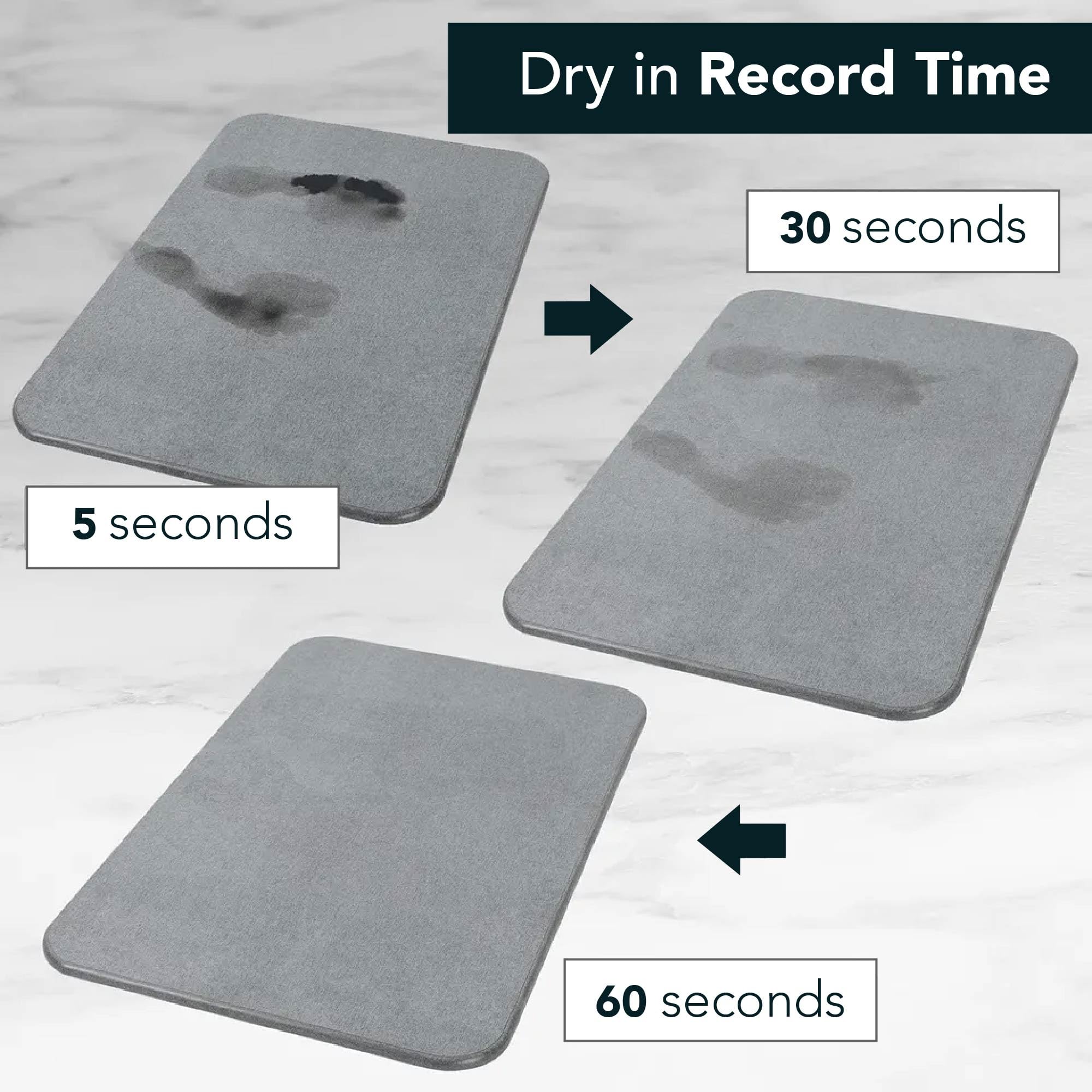Stone Bath Mats for Bathroom | Diatomaceous Earth Shower Mat | Water Absorbing Bathroom Stone Mat Quick Dry | Fast Drying Diatomite Stone Bath Mat | Easy to Clean 23.6 x 15.5(White)