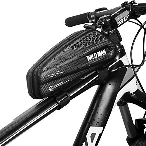 WILD MAN Waterproof Hard Shell Front Frame Bike Bag Large Capacity for Cycling Accessories Storage Suit for Road Mountain Cycling