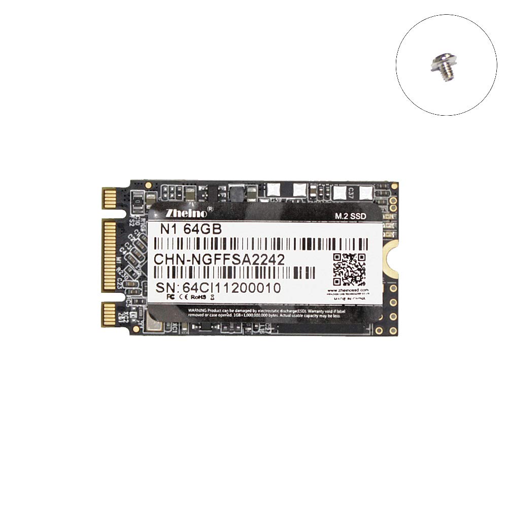 Zheino M.2 2242 64GB SSD NGFF SATA Internal 3D Nand Solid State Drive for Ultrabooks and Tablets