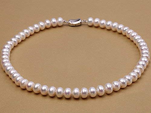 Womens Classic Small Pearl Necklace 6mm White Freshwater Pearl Necklace Choker 16"