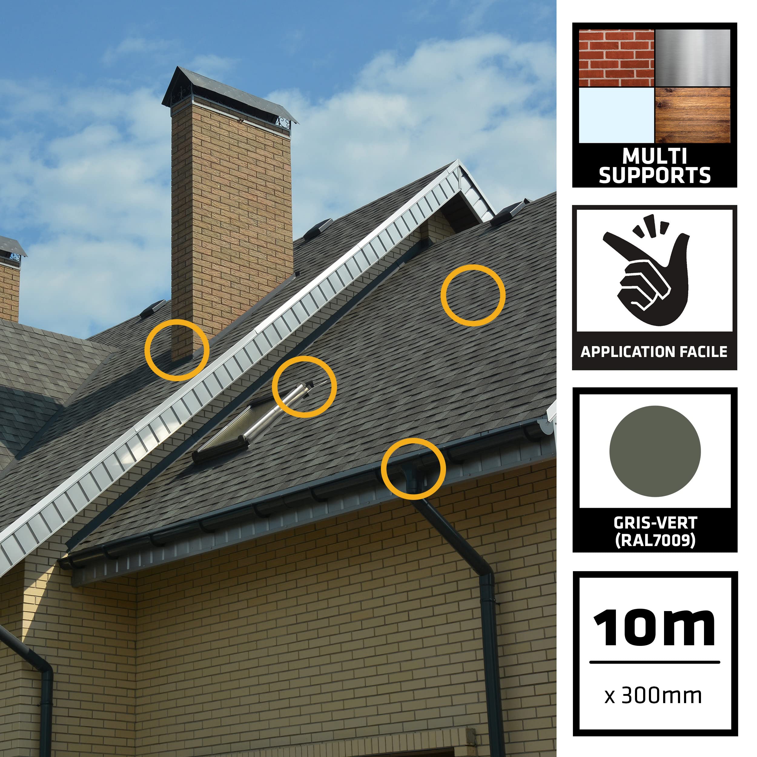 Sika Multiseal, Tear-resistant self-adhesive sealing strip, 300mm x 10m, Grey