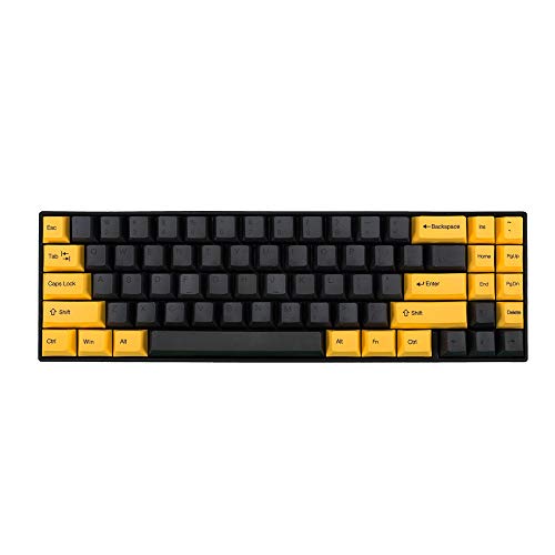 YUNZII ALT71D 71&68 Keys Wireless Mechanical Keyboard with Cherry MX Switch, Dye Sub PBT keycap, NKRO,USB Type C for Gaming (Cherry MX Red, Black Gold)