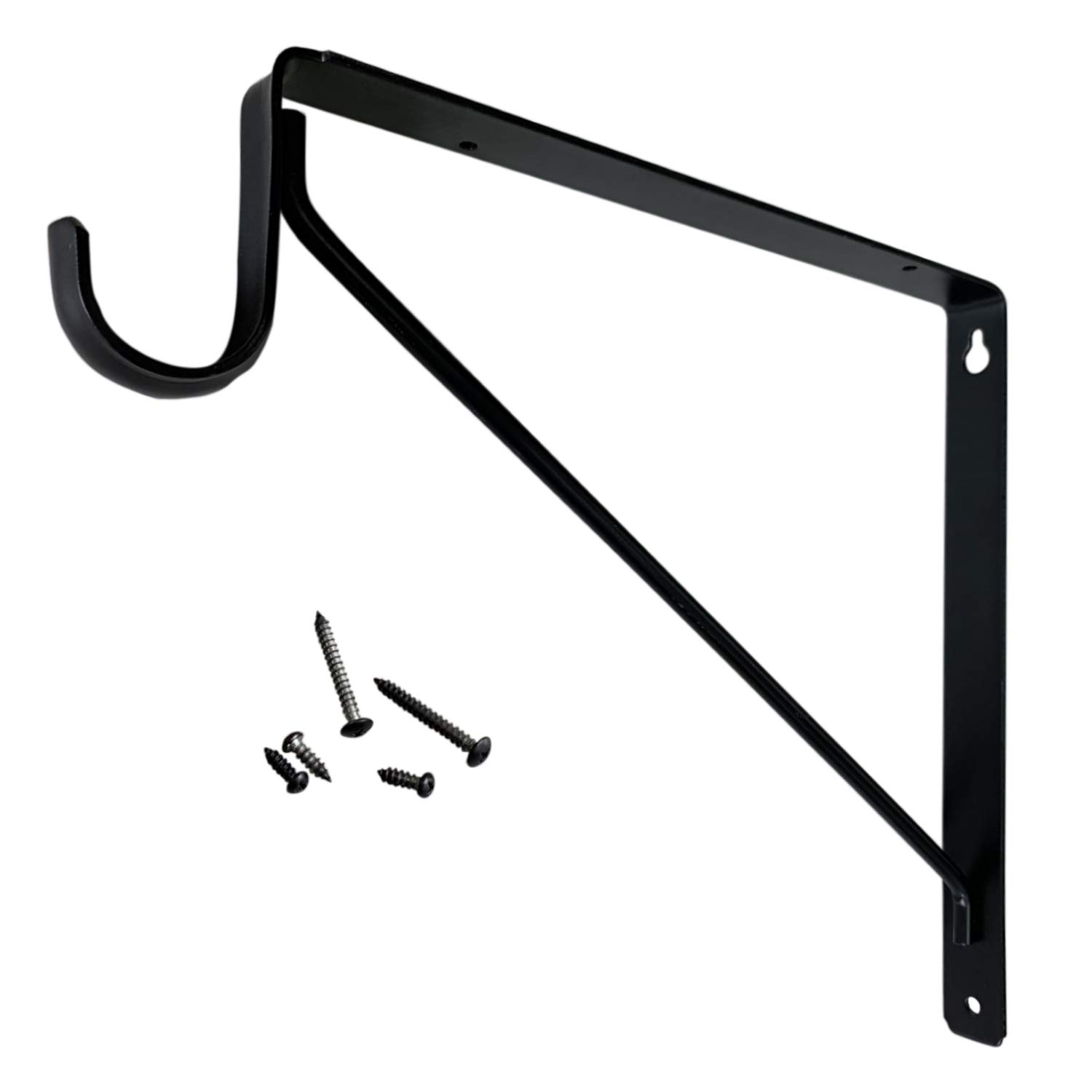 Welded Heavy Duty Closet Rod & Shelf Support Bracket | Black | 1 Pack