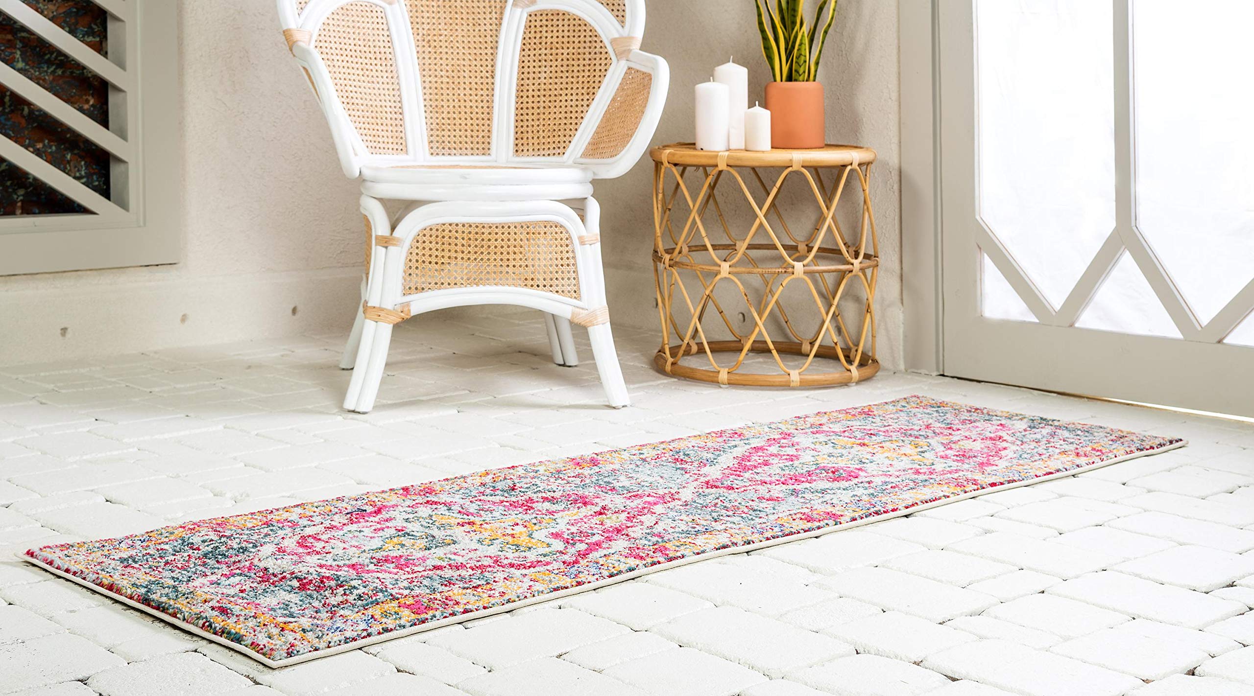 Unique Loom Vita Collection Saturated Bohemian Over-Dyed Traditional Center Medallion Area Rug, 4' 0" x 6' 0", Multi/Ivory