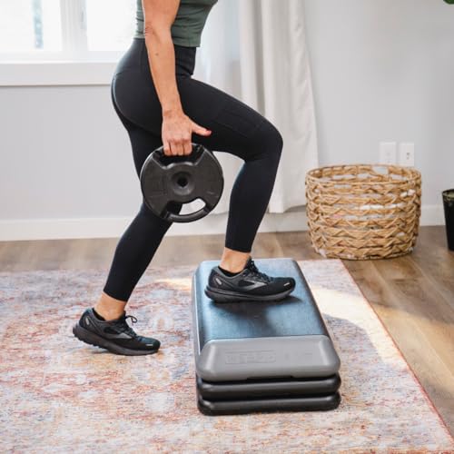 The Step (Made in USA Original Aerobic Platform for Total Body Fitness β Health Club 4 Risers Grey