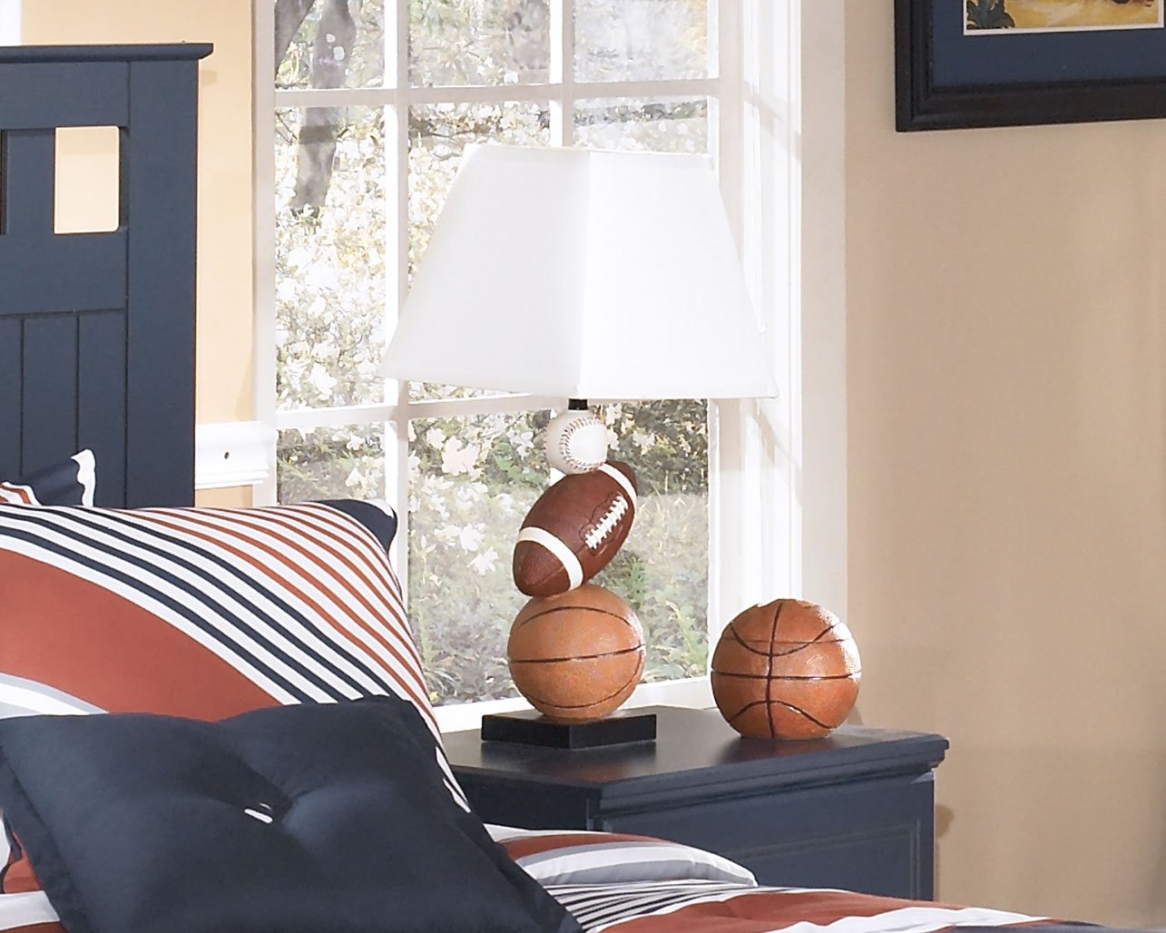 Signature Design by Ashley Nyx Youth 24" Baseball & Football Athletic Table Lamp, Brown & Orange