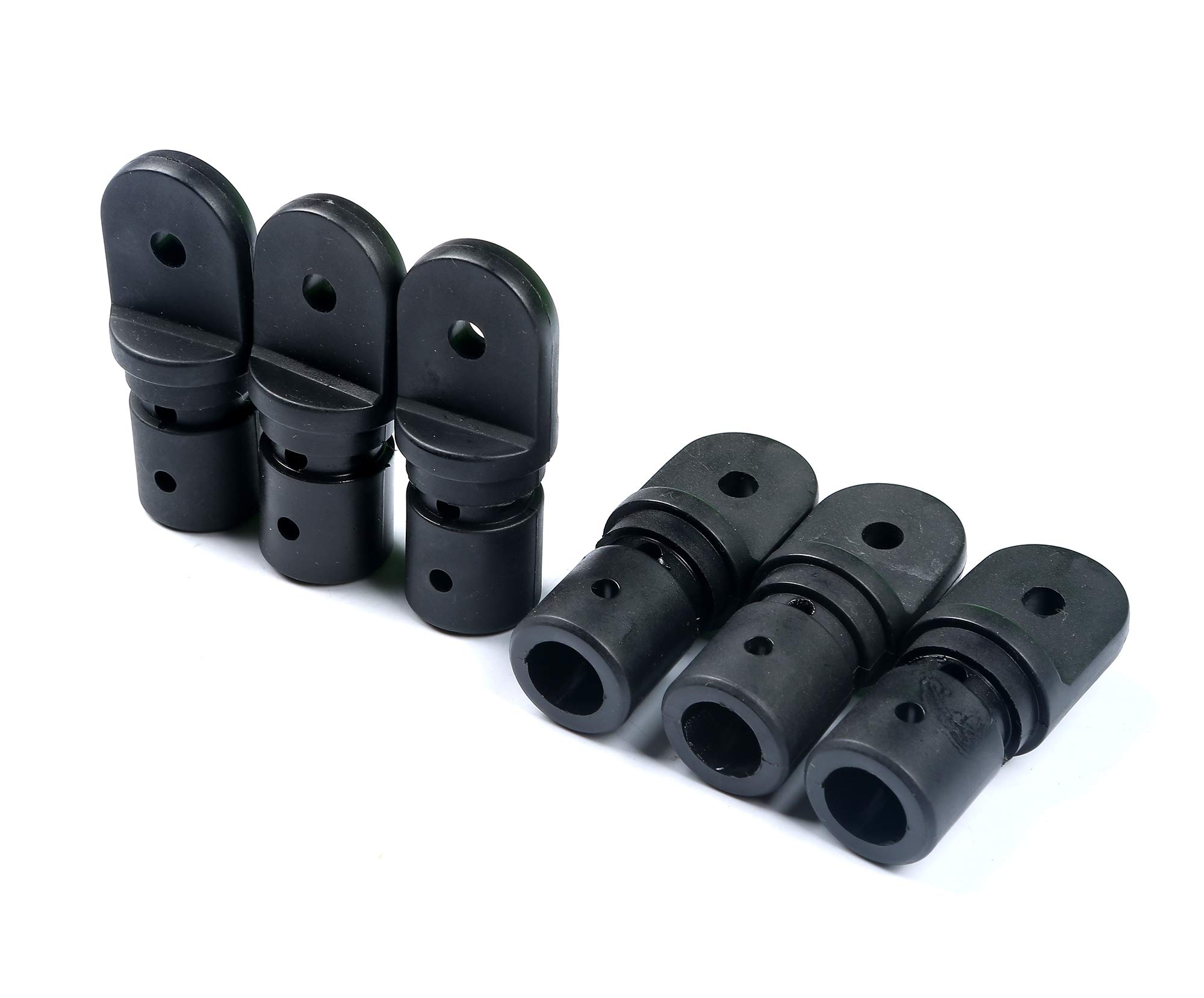 Thorn Boat Bimini Fittings Top Cover Cap Eye End Nylon Black Pack of 6 Black, 3/4 Inch (Internal Version for 1" Tube)