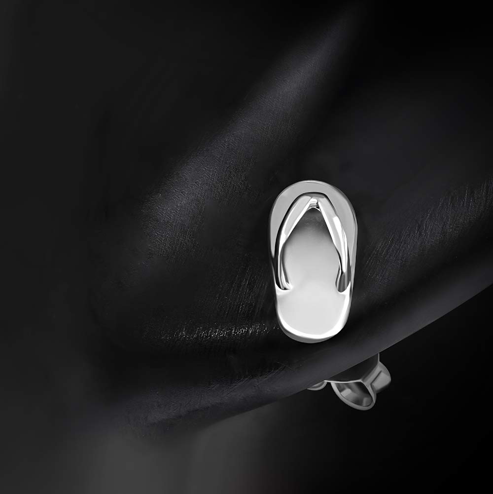 Womens Girls Small 925 Sterling Silver Flip Flop Stud Earrings