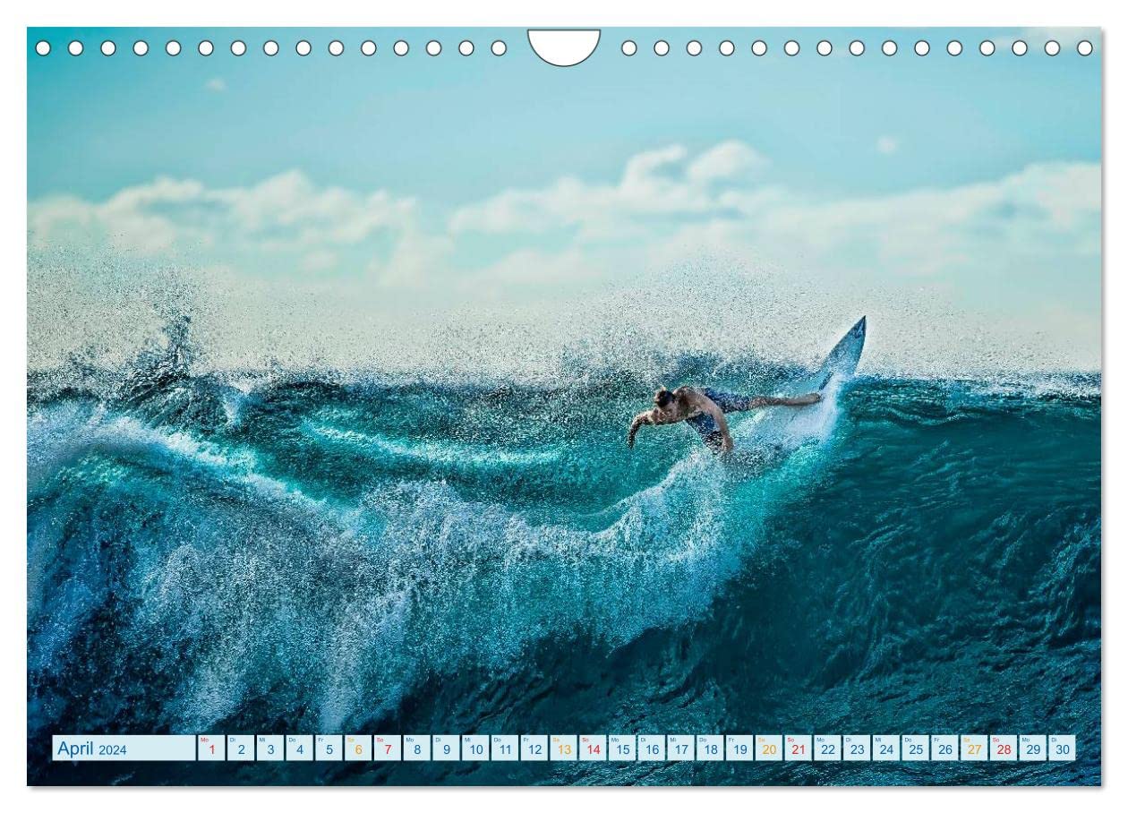 Surfing - water, wind and cool guys (Wall Calendar 2024 DIN A4 Landscape), CALVENDO 12 Month Wall Calendar