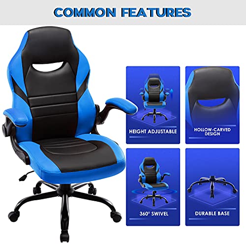 STARSPACE 2022 Flip-Up Arms Office Gaming Chair, Ergonomic Swivel Computer Desk Task Chair for Home Office (Blue)