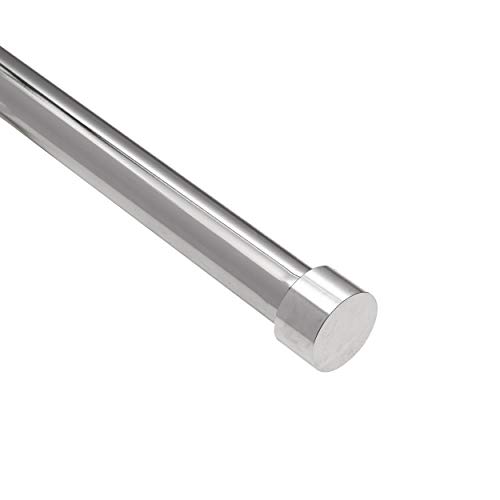 Umbra 245976-889-REM Cappa 1-Inch Curtain Rod, Includes 2 Matching Finials, Brackets & Hardware, 66 to 120-Inches, Polished Silver