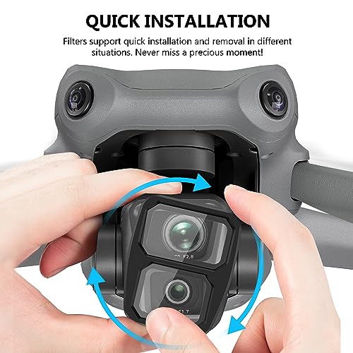 STARTRC ND Filters Set for DJI Air 3 Accessories,6Pack Filters-(UV, CPL, ND8, ND16, ND32, ND64,) (Aluminum Version)