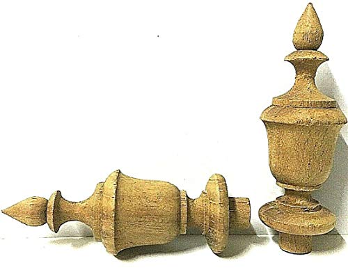 Sittikatechai 1Pc Unfinished Wooden finials for Clock Home Office Furniture Decor