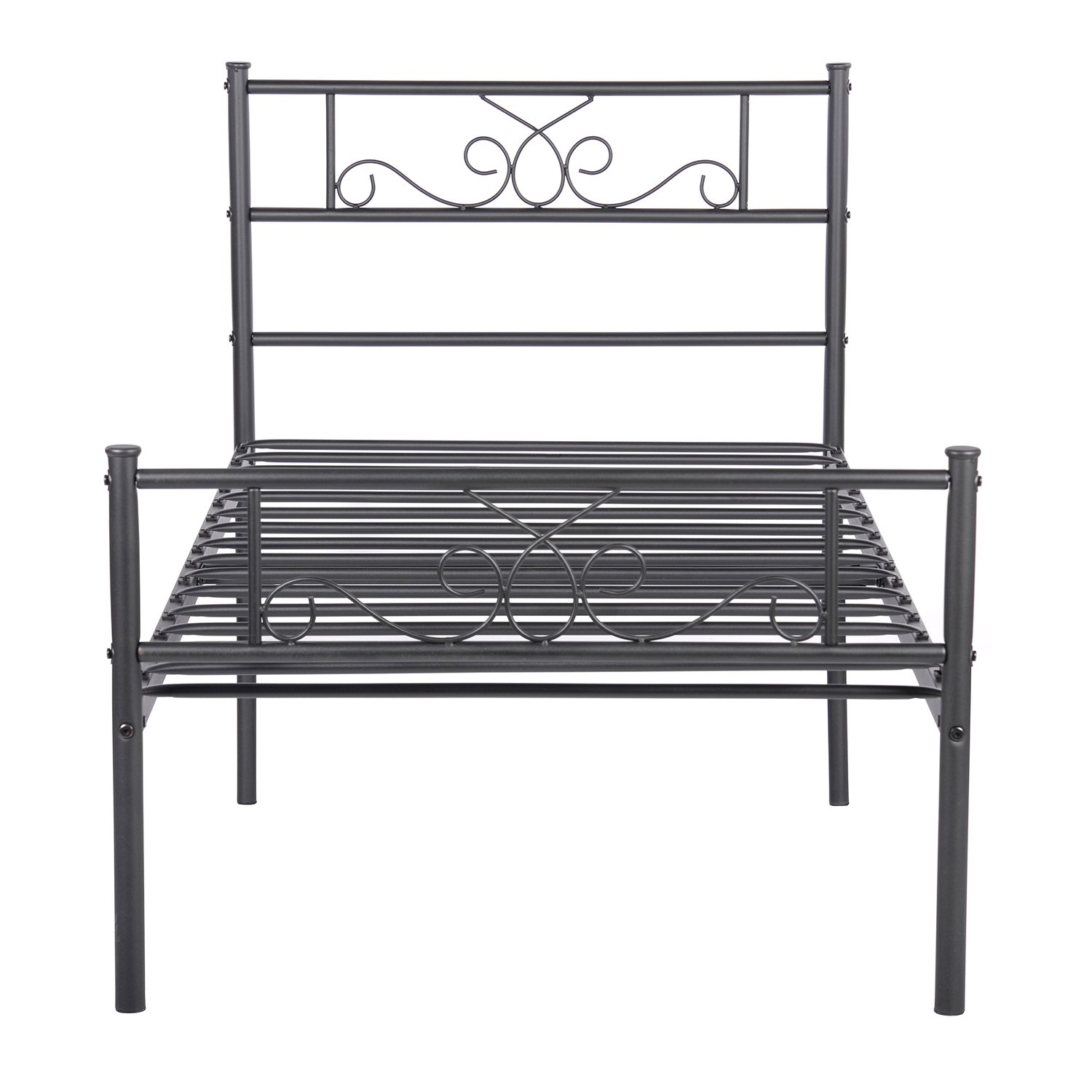 Weehom 12.7 Inches Metal Platform Bed Frame/Sturdy Strong Steel Noise Free/None Slip Mattress Foundation/No Box Spring Needed/Platform Twin Size Bed Black