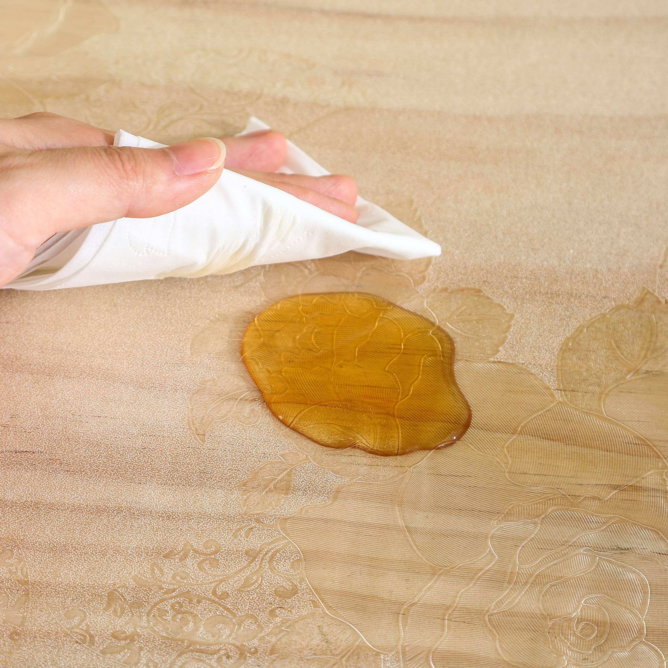 Walrus Clear Vinyl Tablecloth Protector Waterproof/Oil-Proof Plastic Rectangle Transparent Sheet Table Cover