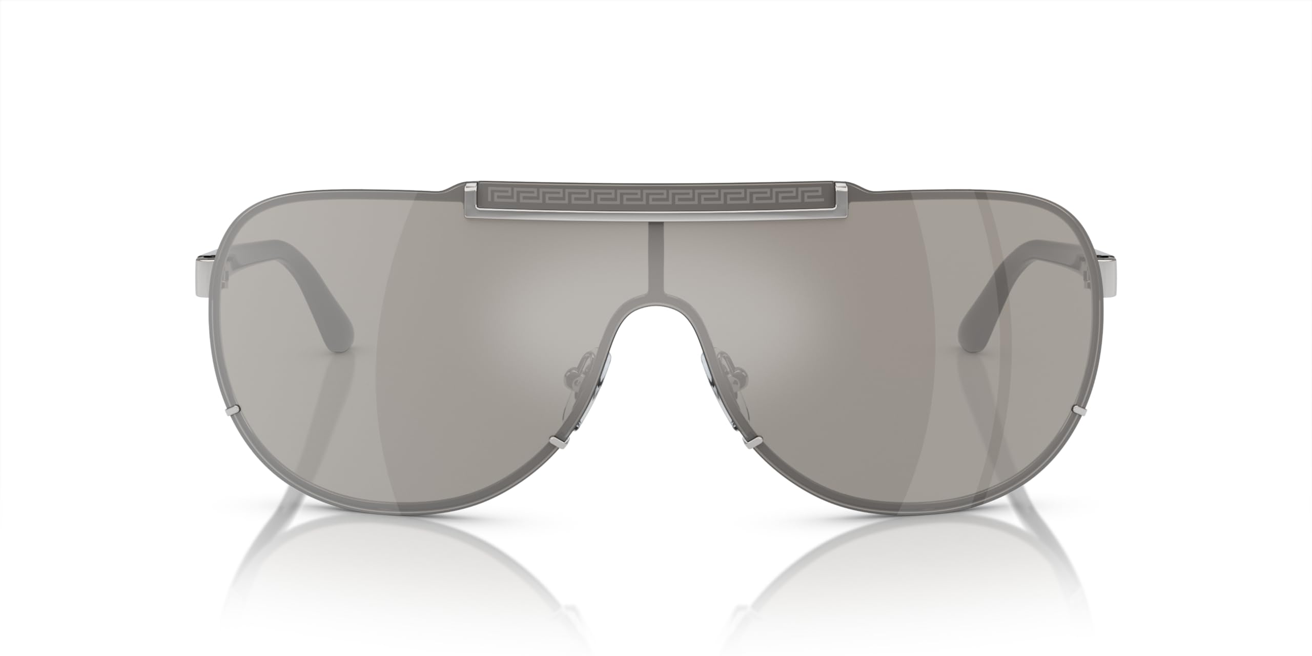 Versace Man Sunglasses Silver Frame, Light Grey Mirror Silver Lenses, 0MM