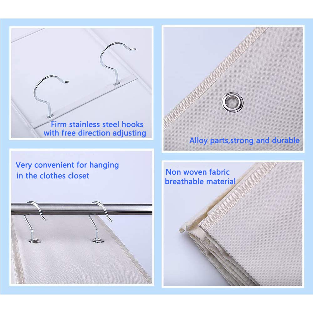 YYGJ Hanging Purse Handbag Organizer Homewares Nonwoven 10 Pockets Hanging Closet Storage Bag (Beige)