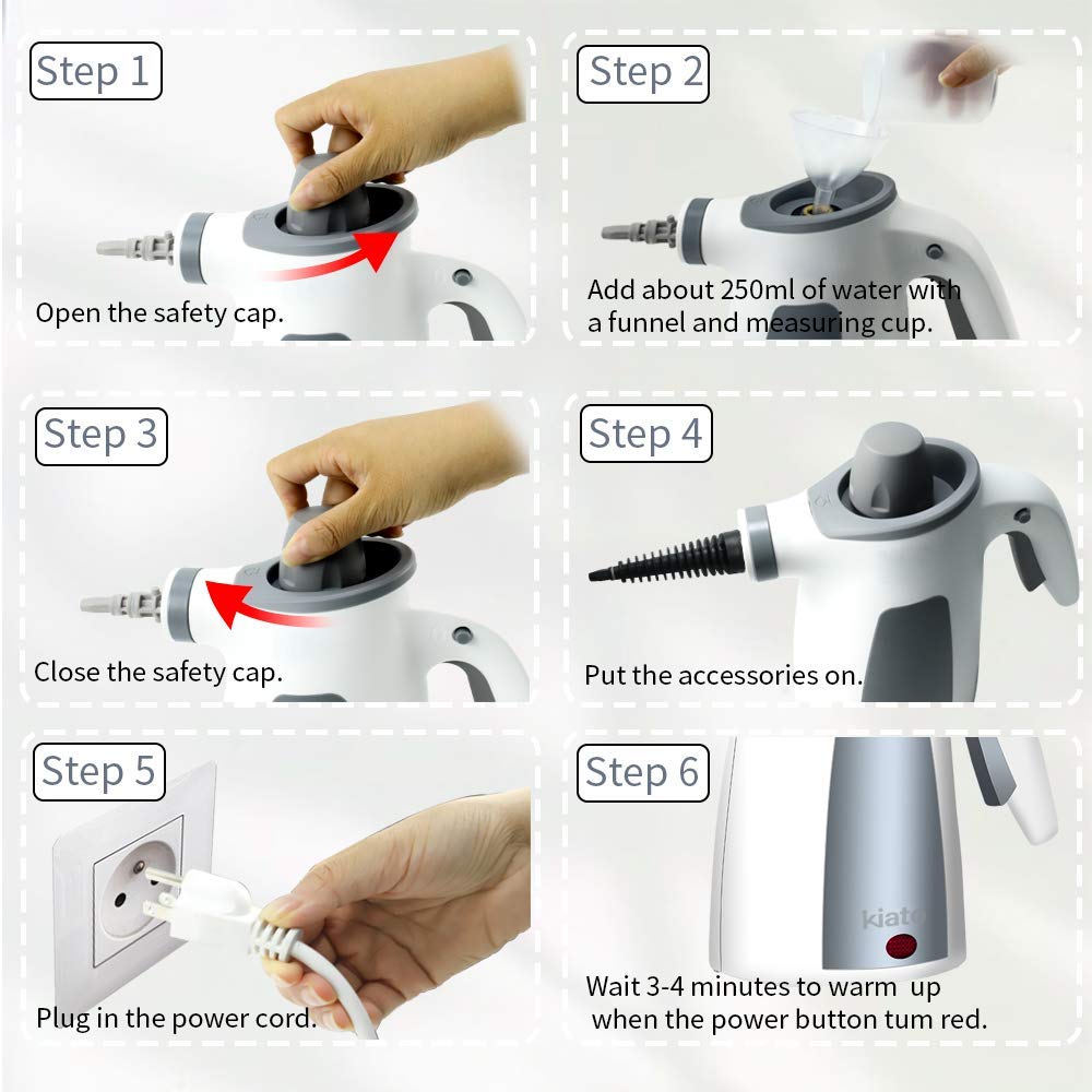 Steamer for Cleaning, Handheld Steam Cleaner, Handheld Pressurized Steamer Cleaners with 9-Piece Accessories for Stain Removal, Car Seats