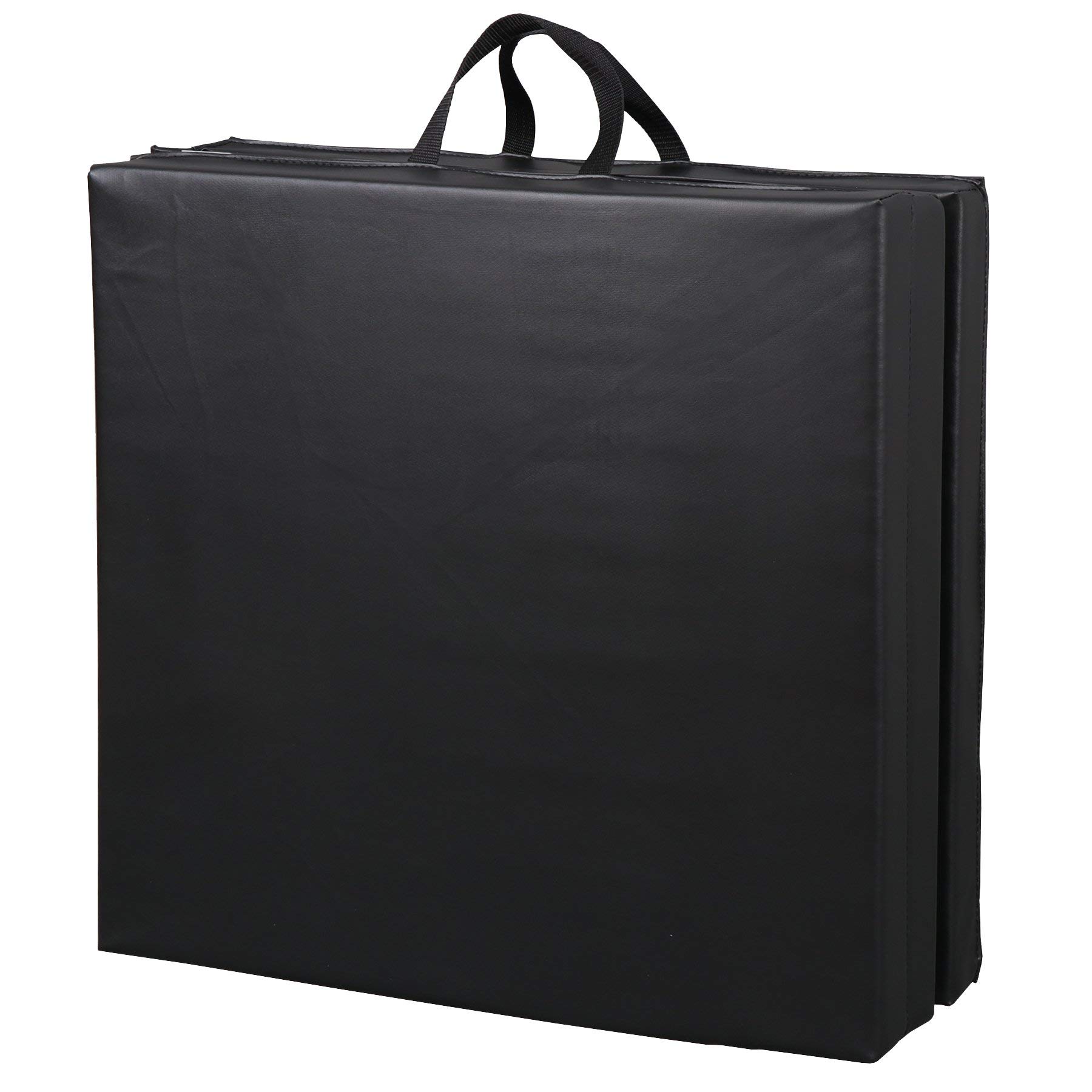 ZENY 2ββ Thick Tri-fold Folding Gym Exercise Mat Extra Thick Gymnastics MatTumbling Mat with Carrying Handles for Home Workout, Core Workouts, Stretching, MMA, Yoga (black)