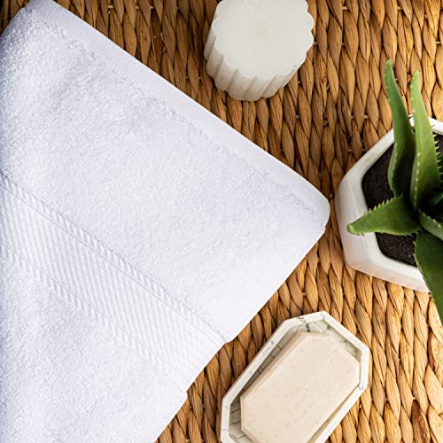 Superior Egyptian Cotton Pile 6 Piece Towel Set, Includes 2 Bath, 2 Hand, 2 Face Towels/Washcloths, Ultra Soft Luxury Towels, Thick Plush Essentials, Guest Bath, Spa, Hotel Bathroom, White