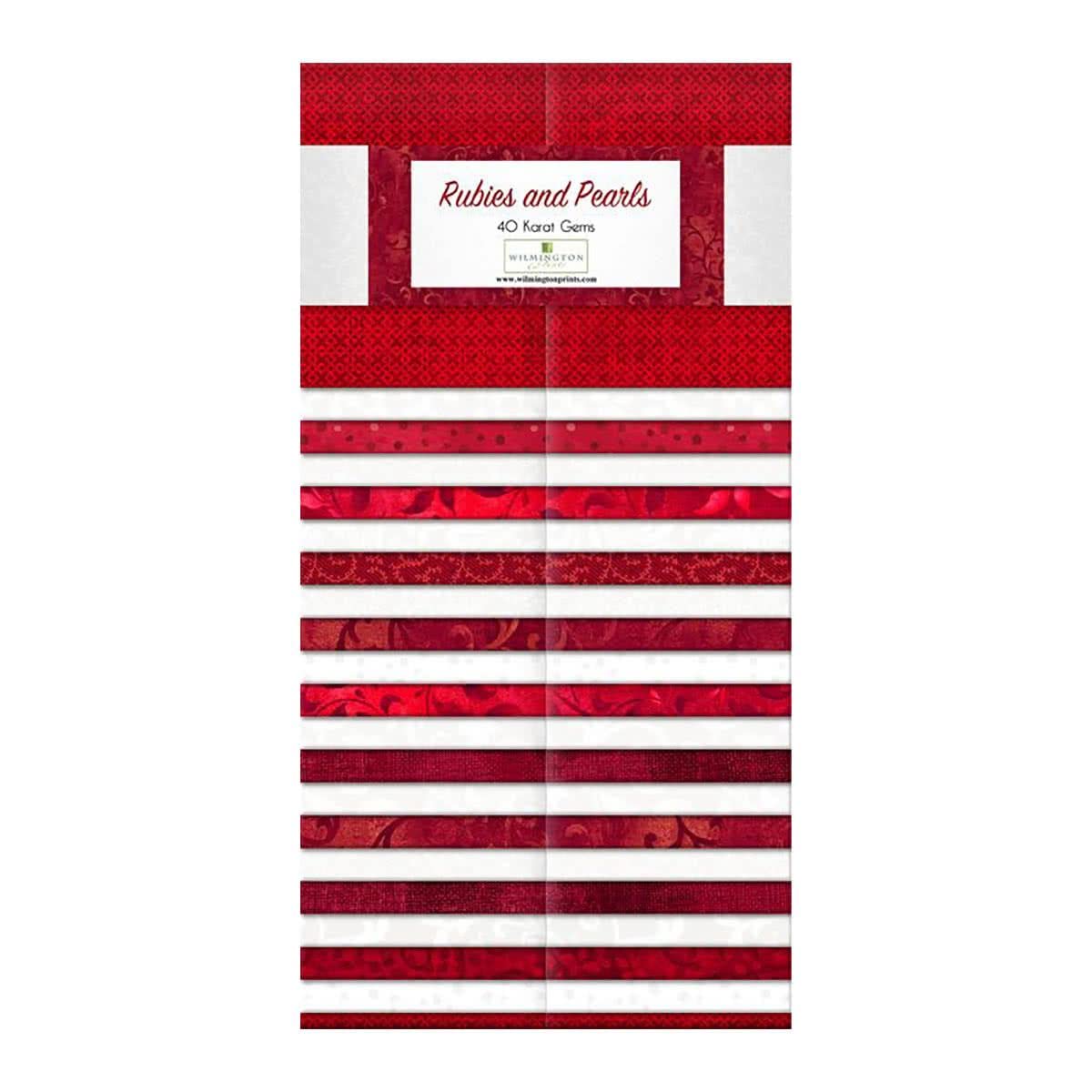 Wilmington Prints Fabrics Essentials Rubies and Pearls Jelly Roll Strips 40 Karat Crystals
