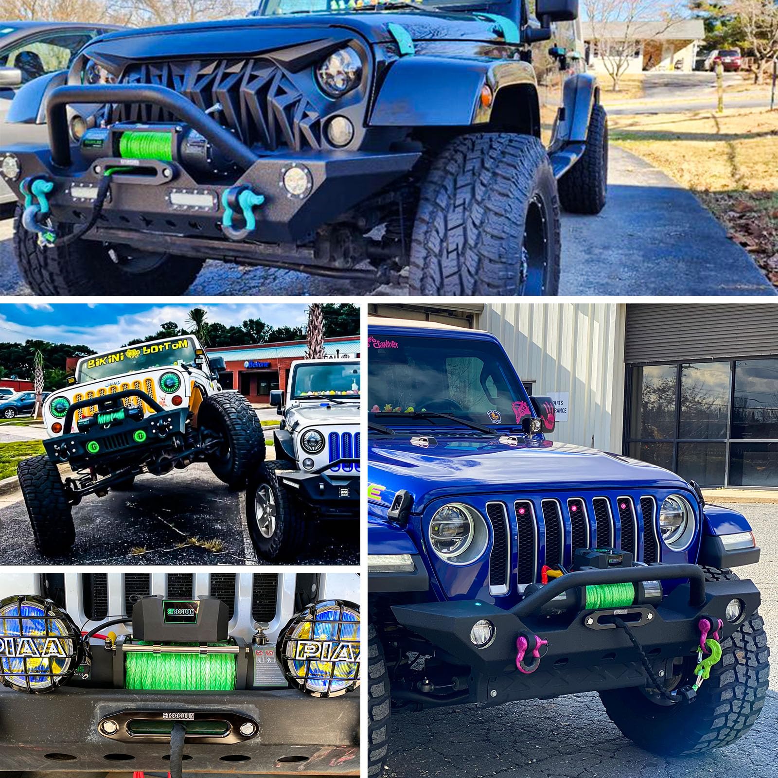 STEGODON New 9500 lb. Load Capacity Electric Winch S2,12V Waterproof IP67 Electric Winch with Hawse Fairlead, Synthetic Rope Winch with Wireless Handheld Remote and Wired Handle
