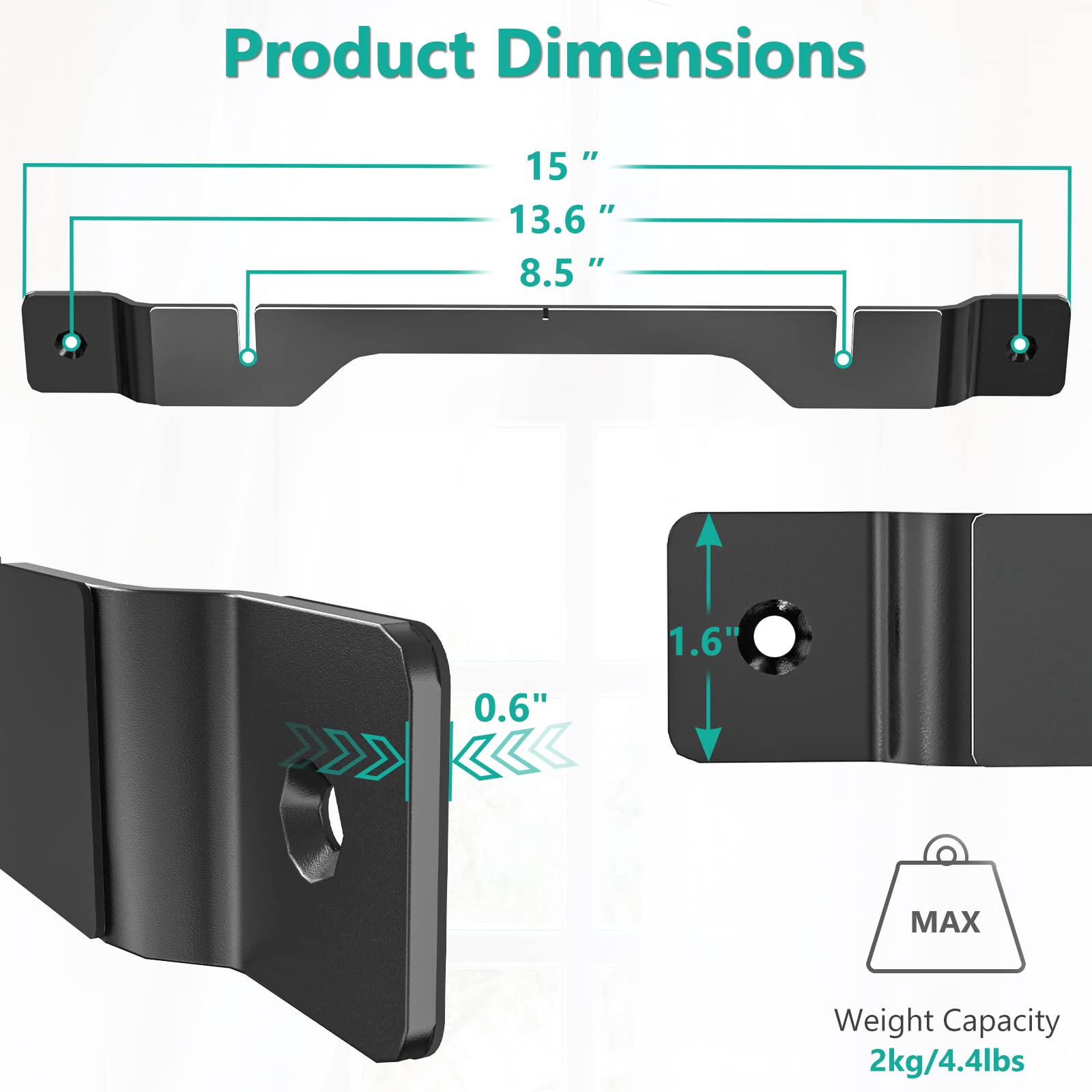 WALI Soundbar Mount for Sonos Ray, Floating Wall Mounting Bracket for Sonos Ray Essential Sound Bar Under TV with Hardware Kit (SON004-B), Black