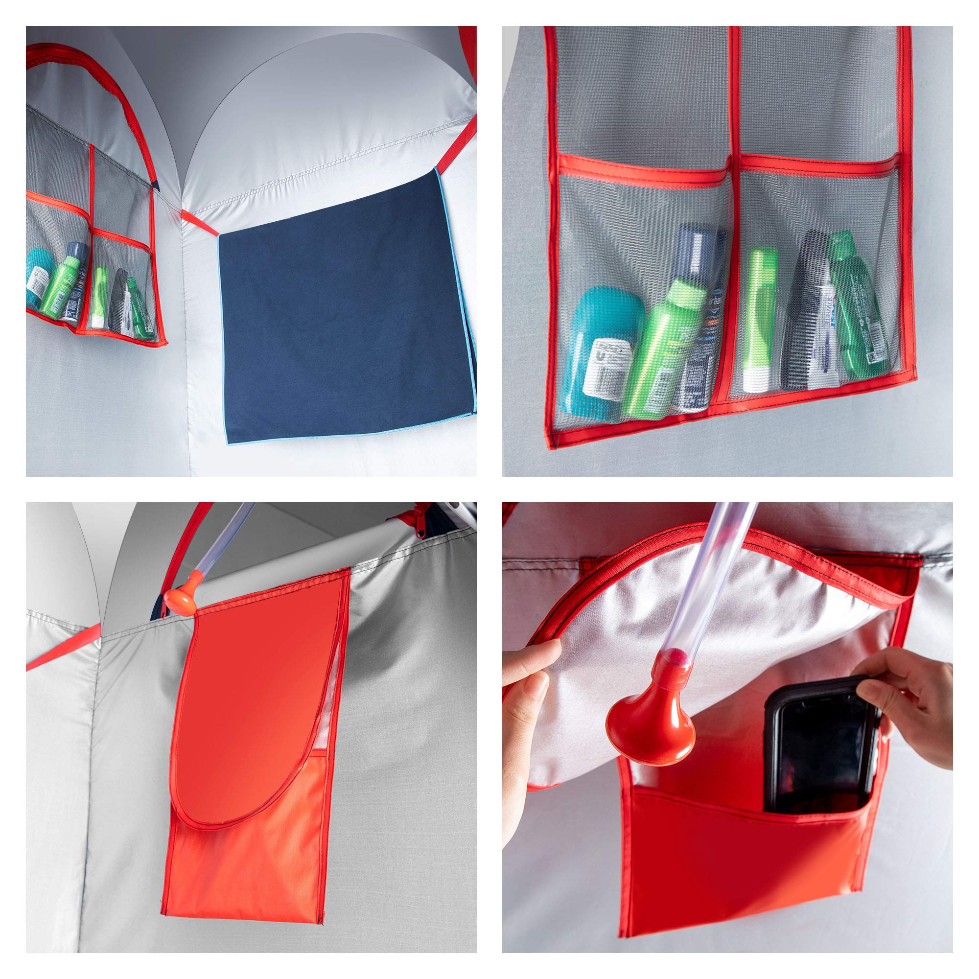 VANDU Pop Up Waterproof Portable Bathroom Tent with Bonus Shower Bag, Ideal for Camping and Beach, Roomy Interior, Easy Setup, UV Protection