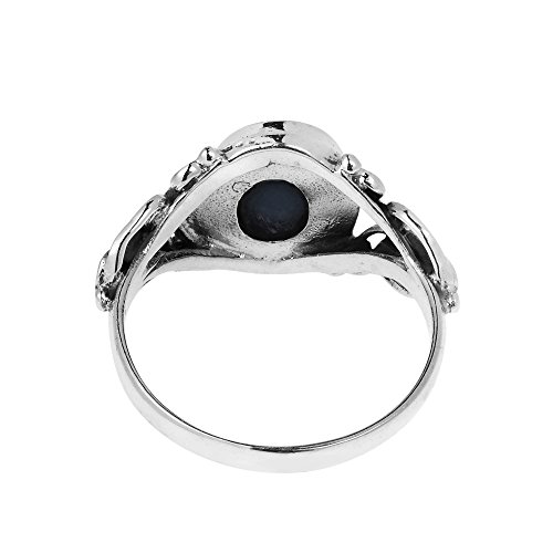 Vintage Swirl Abalone Shell Center .925 Sterling Silver Ring (7)