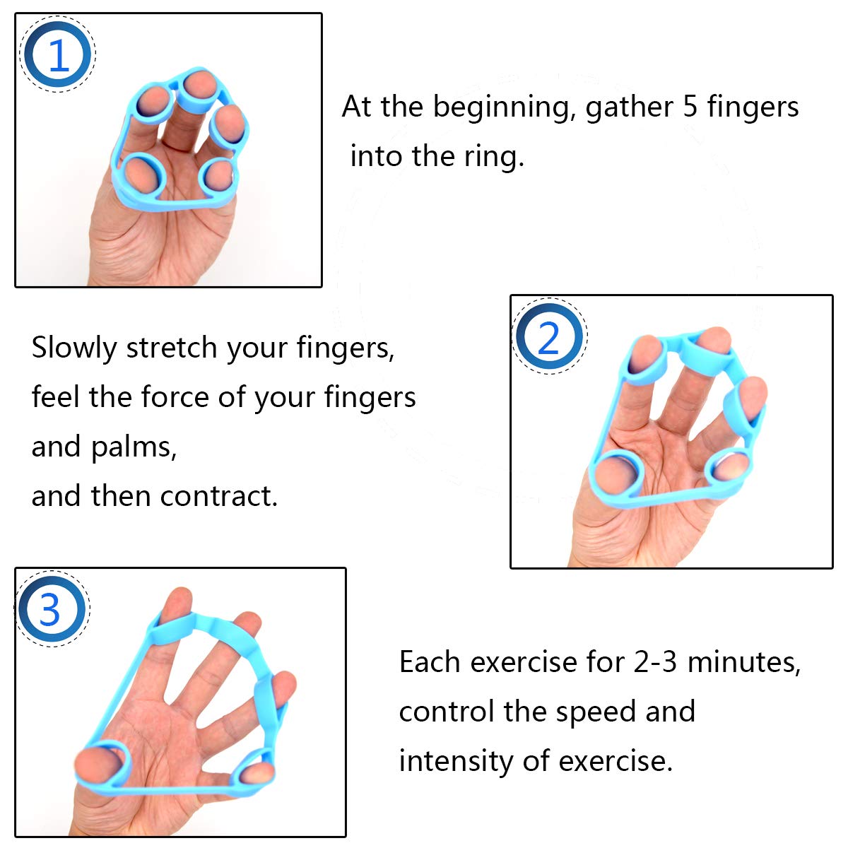 WFFIT Finger Exercise Finger Grip Finger Stretcher, Resistance Bands Hand Extensor Exerciser Elastic,Finger Grip Trainer for Relieve Joint Pain, Rehabilitation,Relaxation Grips Workout
