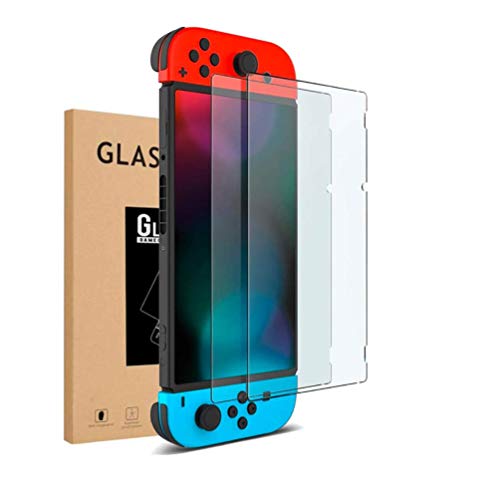 VANJUNN Ultra Slim Tempered Glass for Nintendo Switch(2 Pack), 0.18mm Screen Protector Dockable with Case HD Clear Cover Film for Nintendo Switch with Anti-Scratch Design(fit dockable case)…