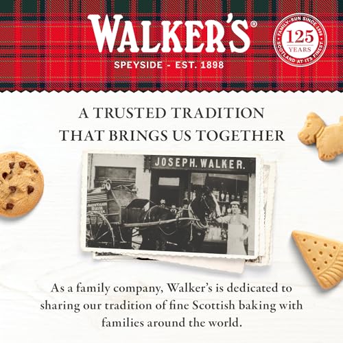 Walker’s Assorted Shortbread Cookies in Festive Shapes - Reindeer Shortbread Cookie Tin (8.8 oz) - Includes Christmas Tree, Bell, Star and Santa Claus Shaped Christmas Cookies in Tin