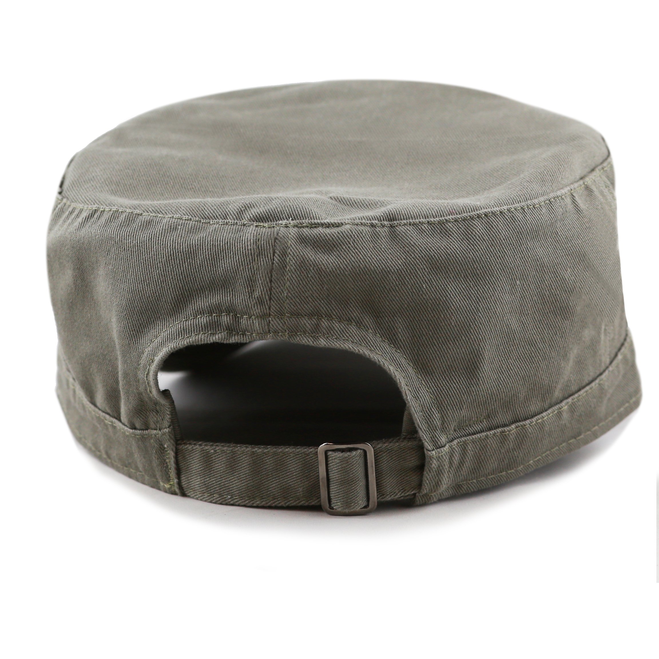 The Hat Depot Cadet Military Army Baseball Cap Tie Dye & Washed Cotton Basic & Distressed Cadet Brushed Cotton Cap (1. Basic - Olive)